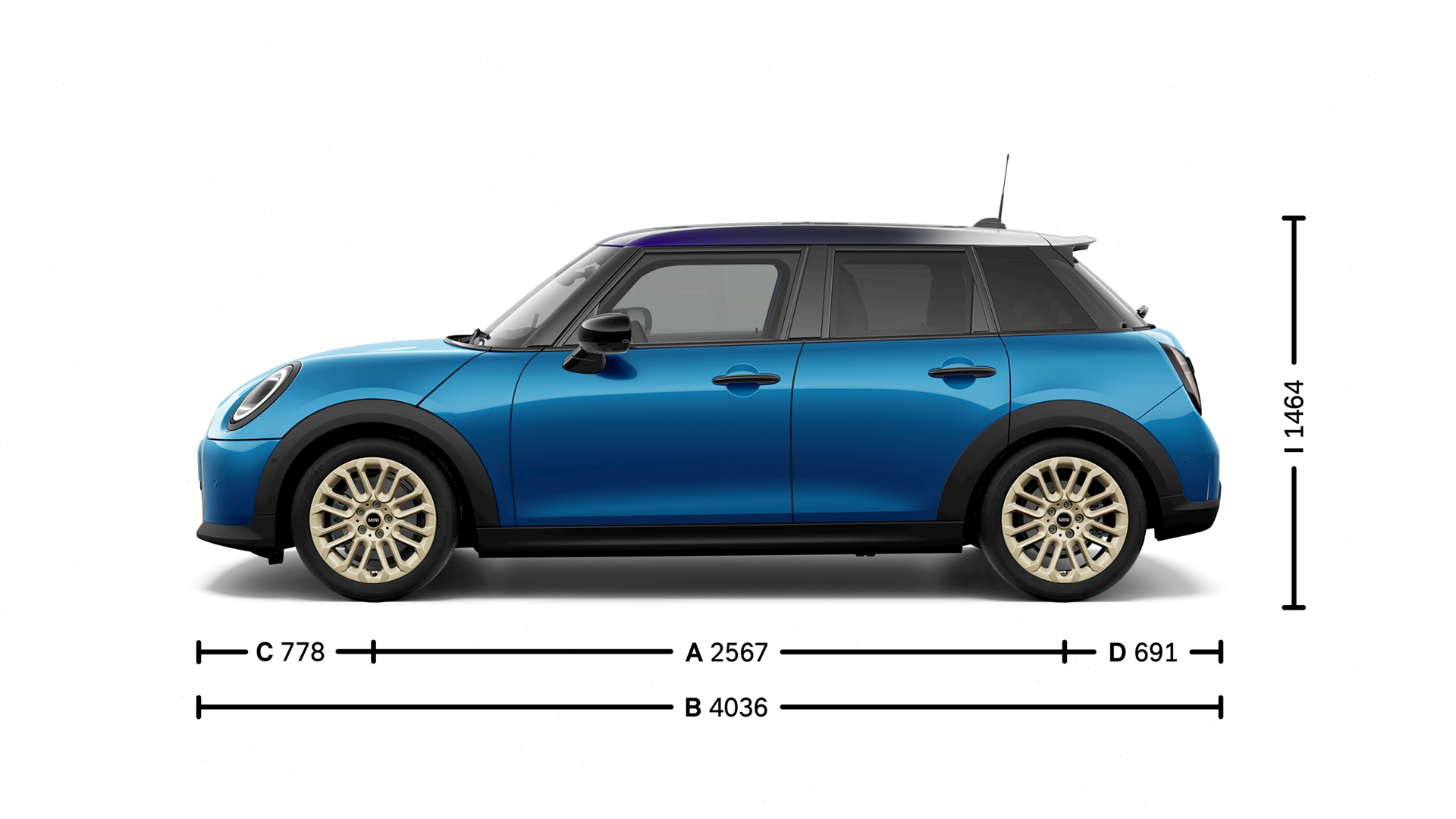 MINI Cooper 5 vrata - dimenzije